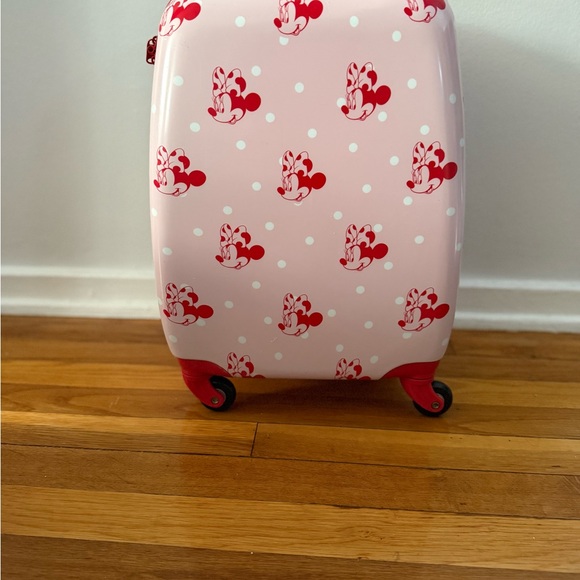Disney | Other | Disney Pink And Red Minnie Mouse Kids Suitcase | Poshmark